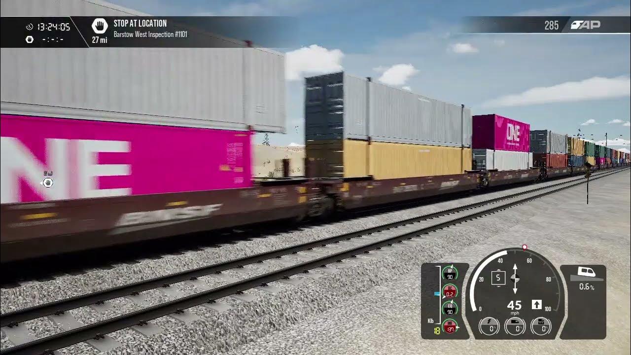 Train Sim World 3® Railfanning: BNSF Intermodal train through the Cajon Pass - YouTube
