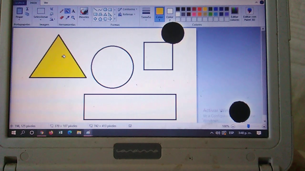 Como hacer figuras geometricas en paint - YouTube