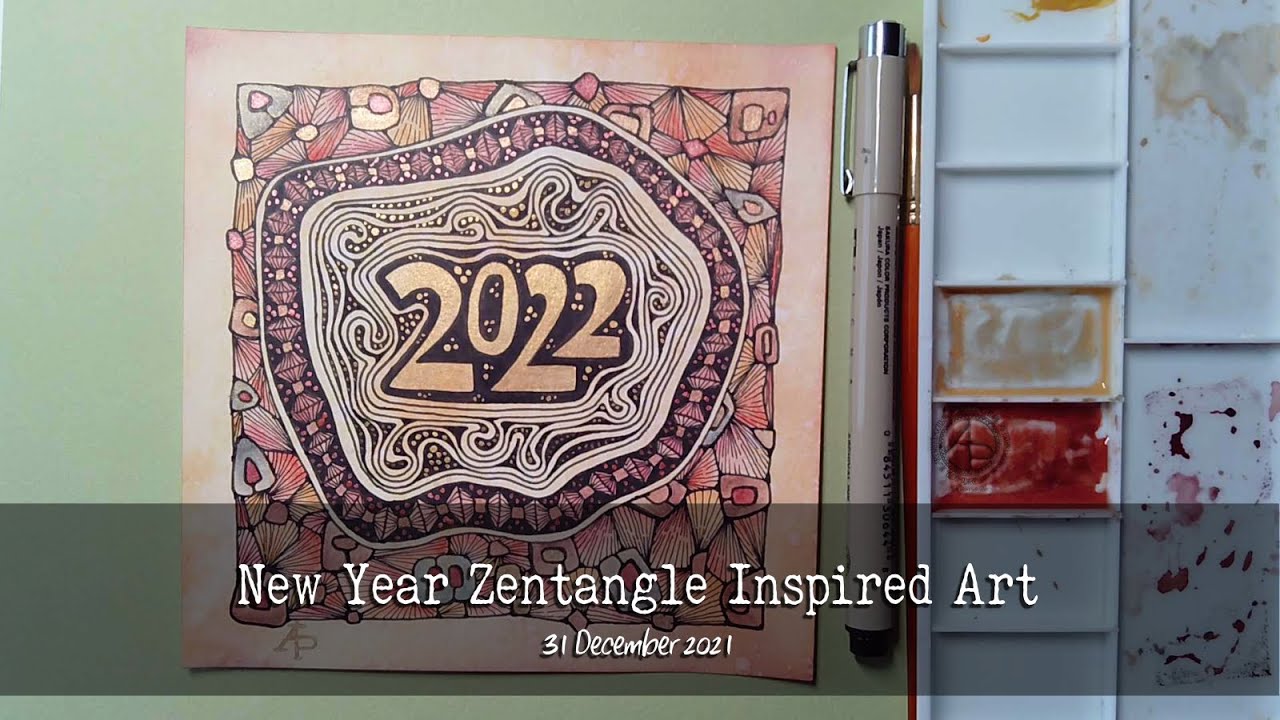 New Year Zentangle Inspired art - YouTube