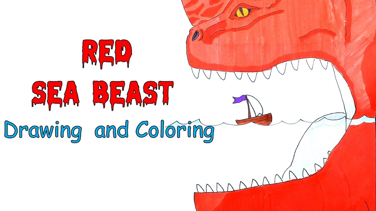 RED SEA BEAST - FOLDING SURPRISE | DRAWING AND COLORING - YouTube