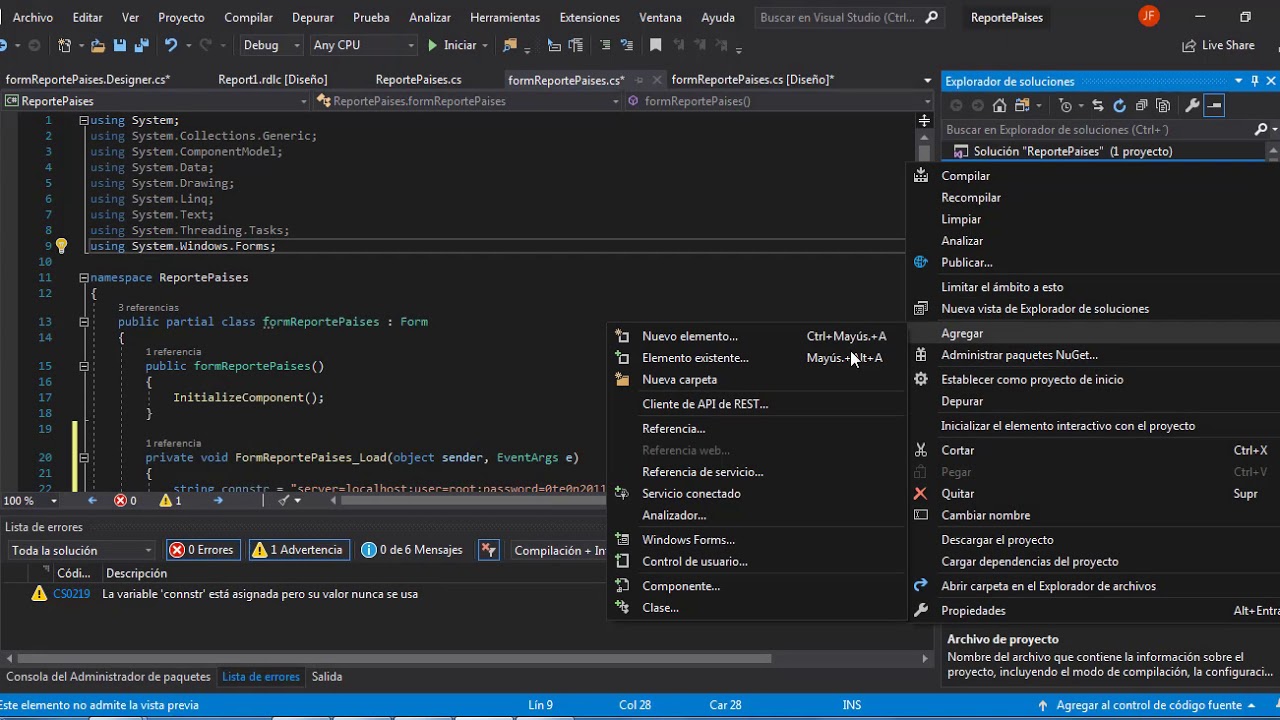 Reportes en C# - Visual Studio 2019 Community - Parte 3 - YouTube
