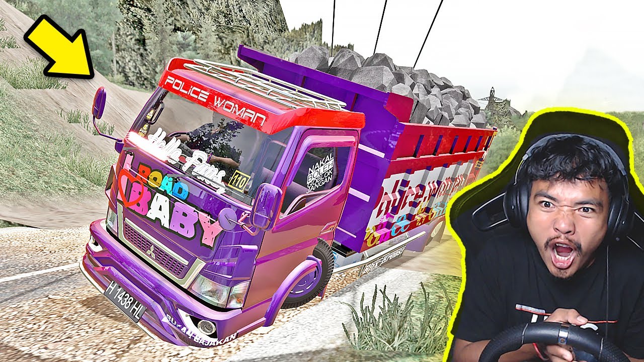AKSI DUMP TRUCK OLENG JALUR LONGSOR PERBUKITAN - ETS2 - YouTube