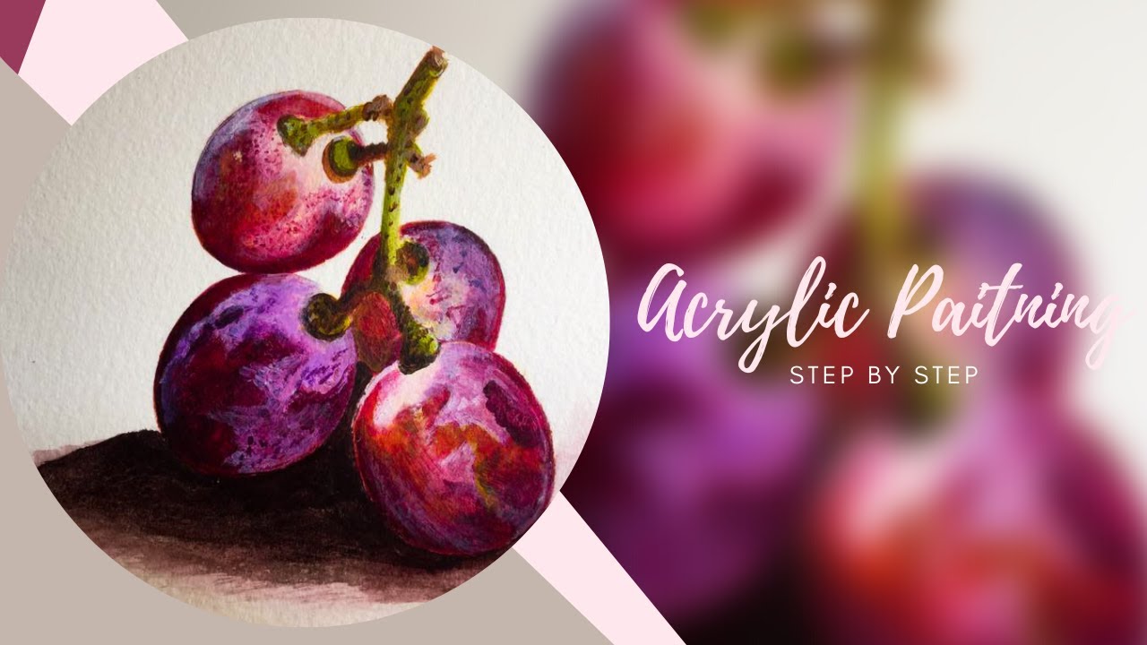 Grapes | Easy Acrylic Painting for Beginners | Step by Step - YouTube