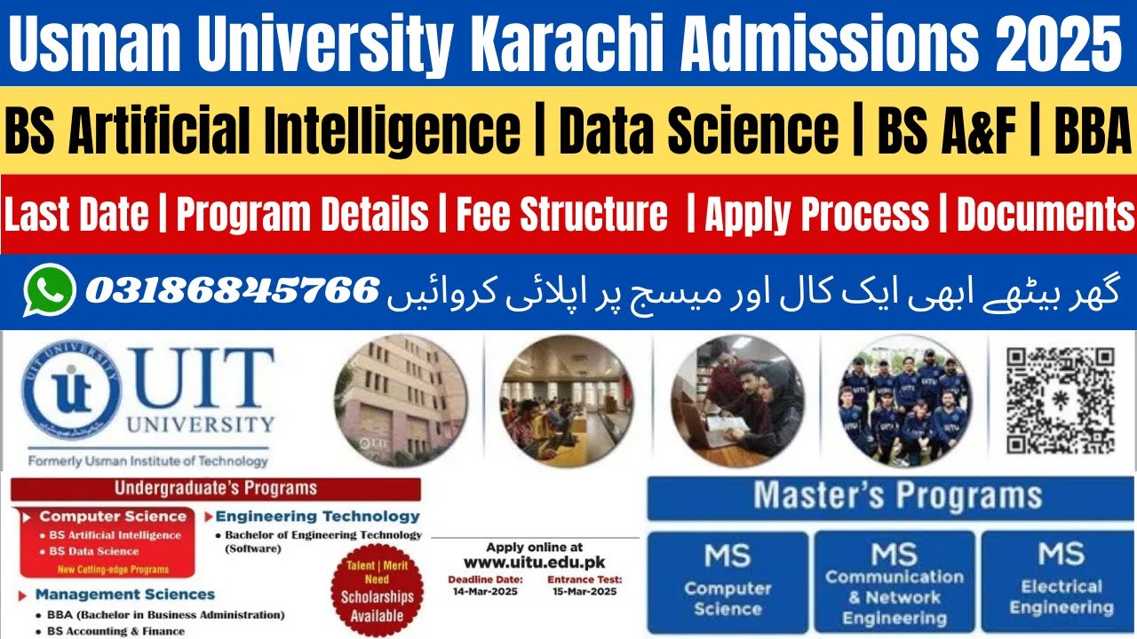 UIT University Karachi Admission 2025 | Usman Institute of Technology ...