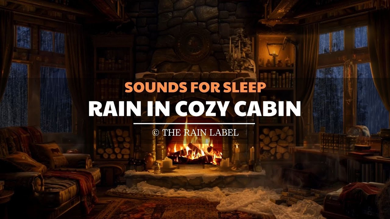 Cozy Rain Sounds for Relaxing - Rain in Cozy Cabin and Heavy Thunder ...