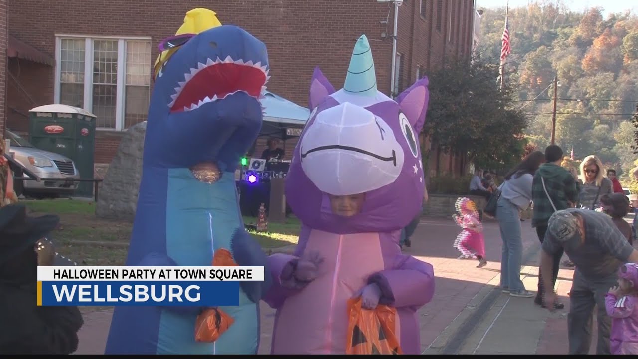 Wellsburg Halloween party draws a dressed-up crowd - YouTube