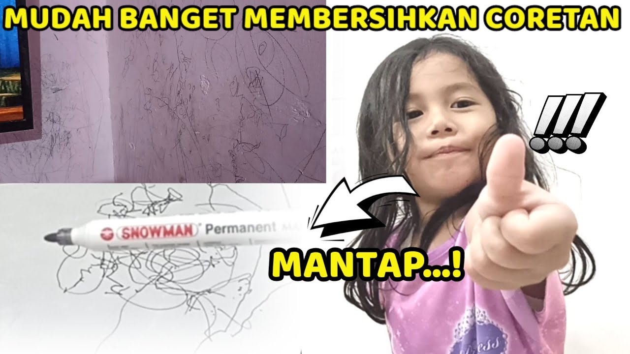 Cara membersihkan coretan spidol permanen di tembok - YouTube