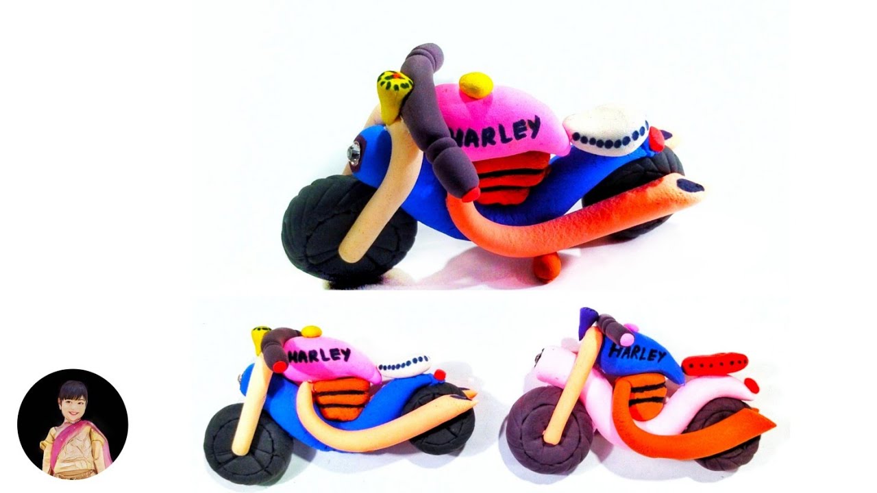 How to Make Miniature Bike with clay, Miniature Bike Making, Mixing ...
