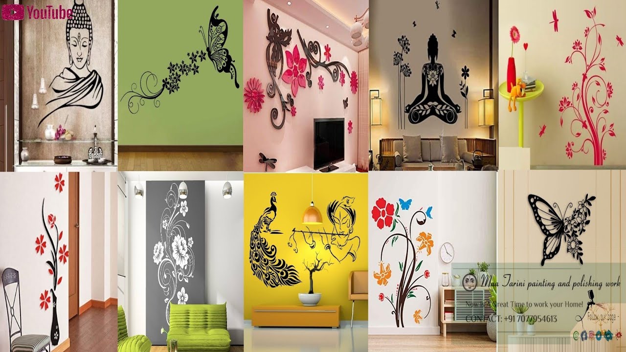 Beautiful wall stickers (stencils) design idea. wall decor ideas ...
