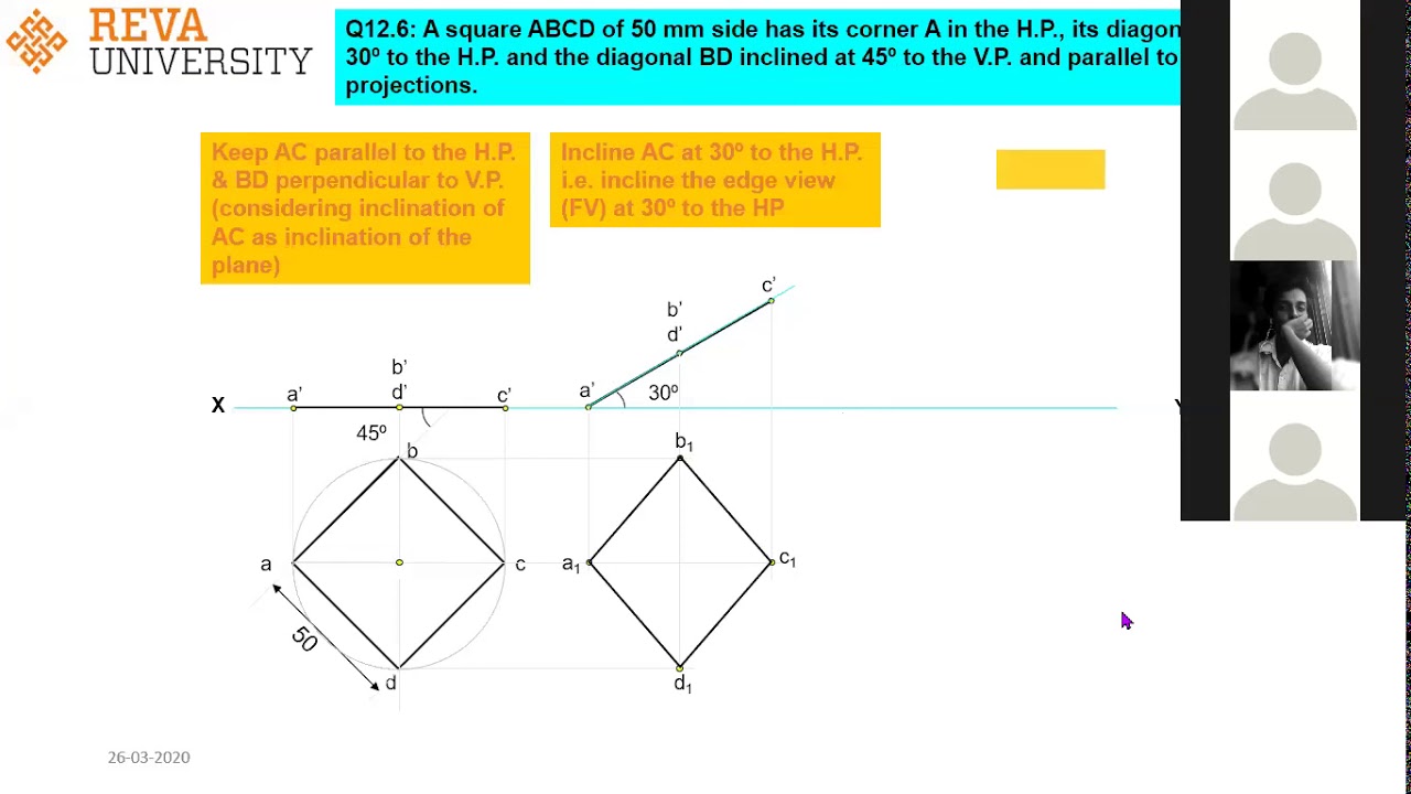 projection of square lamina - YouTube
