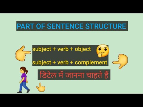 PART OF SENTENCE STRUCTURE,SUBJECT, VERB,OBJECT ,COMPLEMENT - YouTube