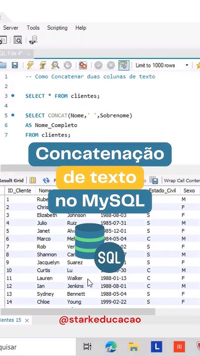 Como Concatenar Texto no MySQL | #sql #shorts - YouTube
