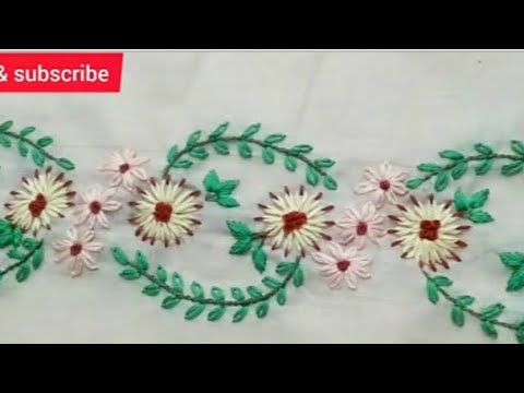 Making this borderline hand embroidery design I used Lazy daisy stitch / tutorial for beginners ...