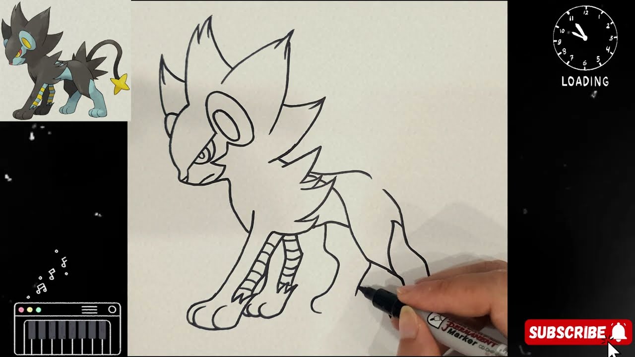How to draw POKEMON Luxray step by step - YouTube