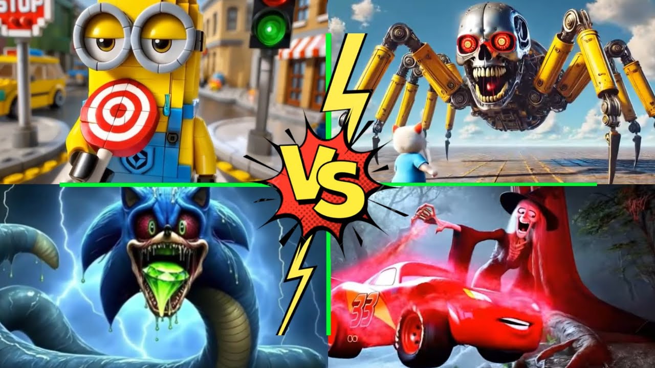 Tiles Hop: LEGO Minion vs Terminator vs Sonic.EXE vs Horror McQueen ...