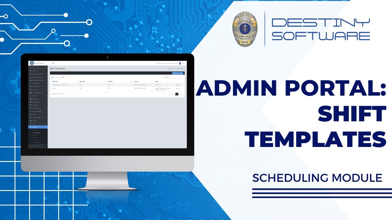 Admin Portal: Shift Templates | Destiny Software Scheduling Module ...