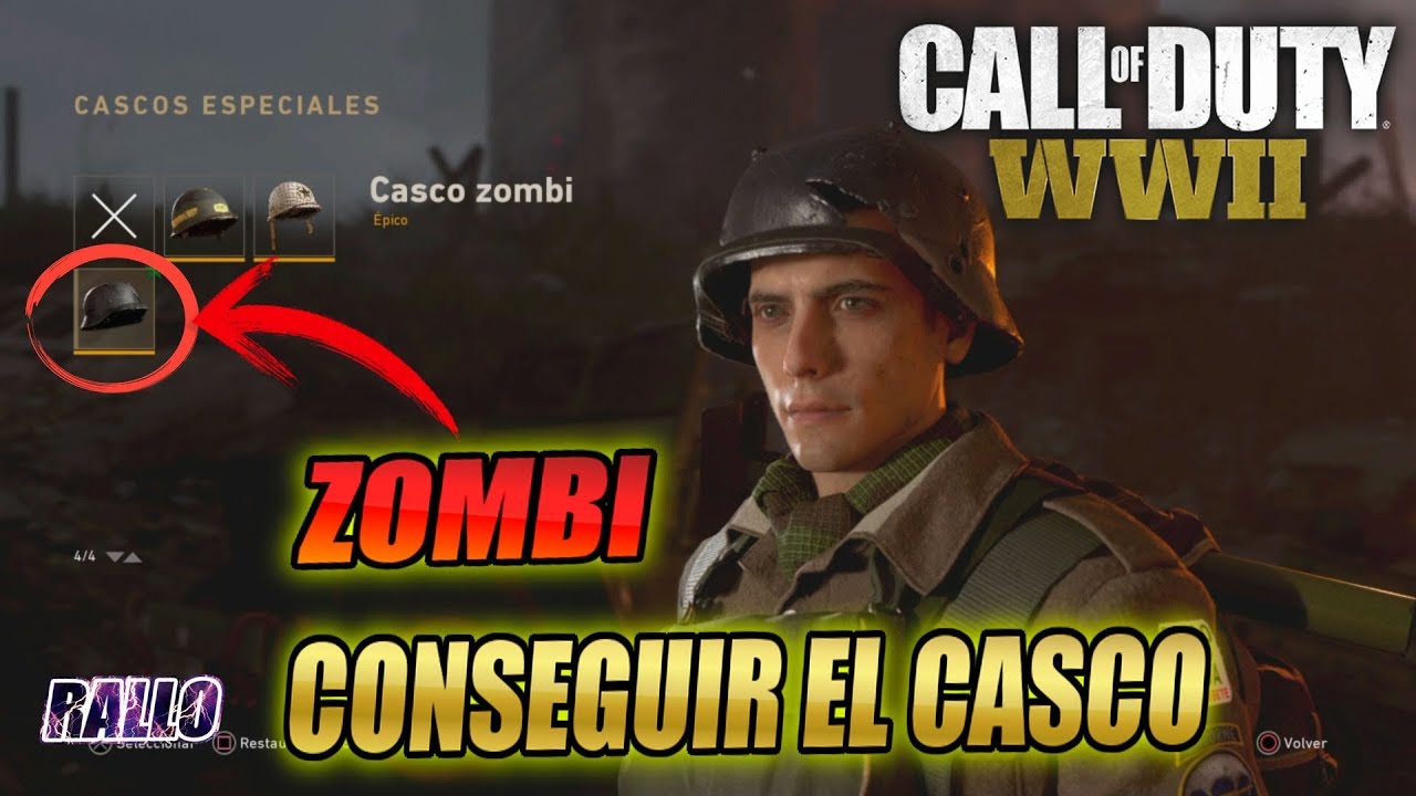 CALL OF DUTY WW2 CONSEGUIR EL CASCO ZOMBI - YouTube