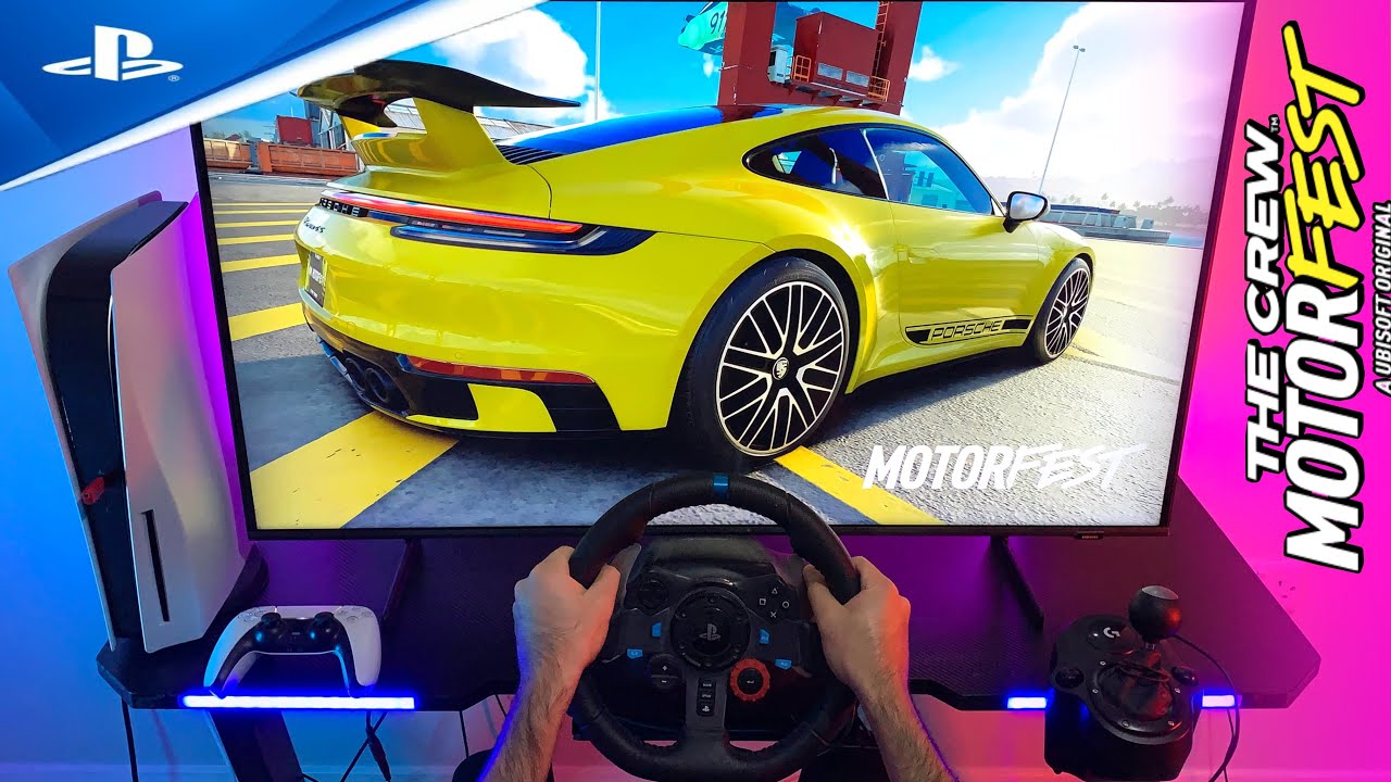 The crew motorfest on ps5 with Logitech g29 setup | 911 Freeway Race ...