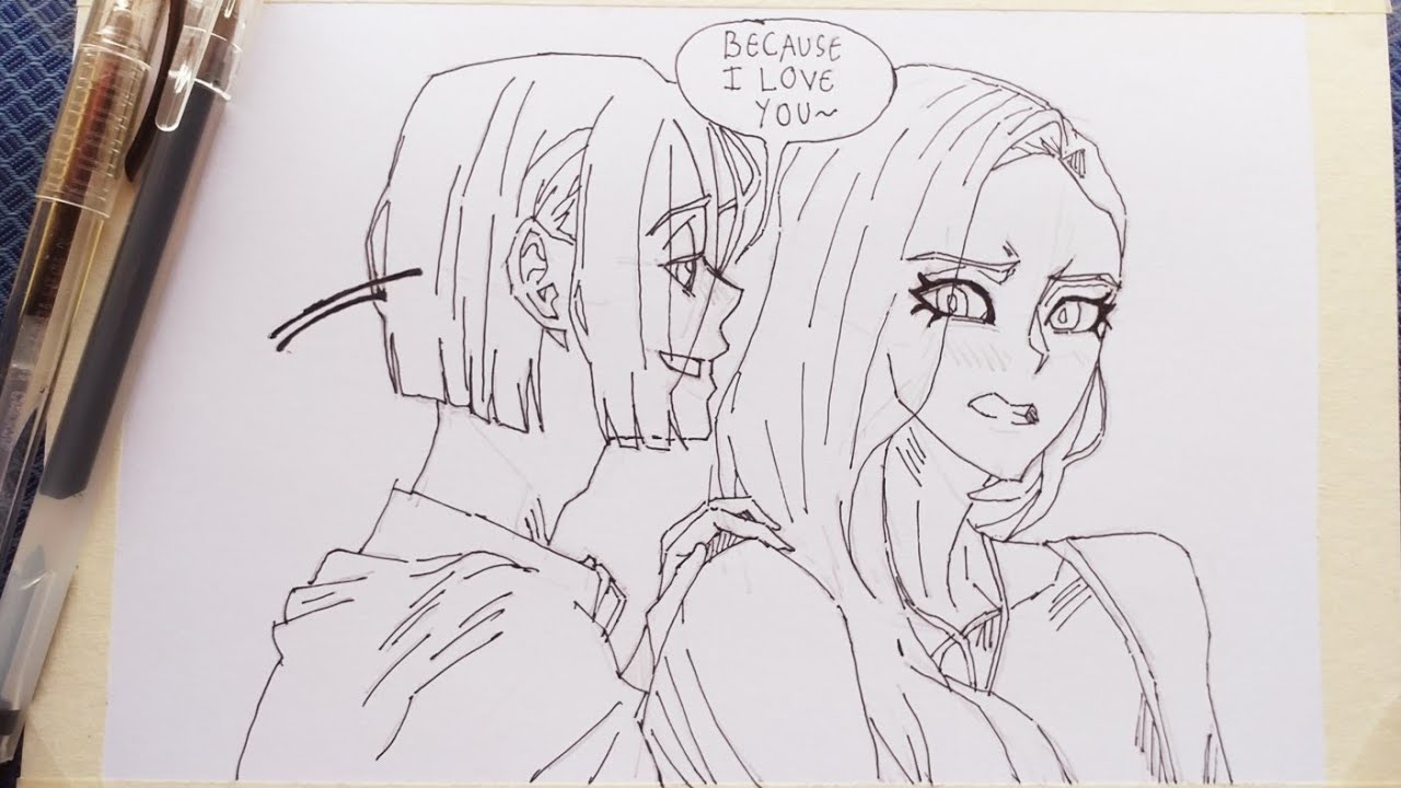 🌟Drawing a yuri manga scene~ - YouTube