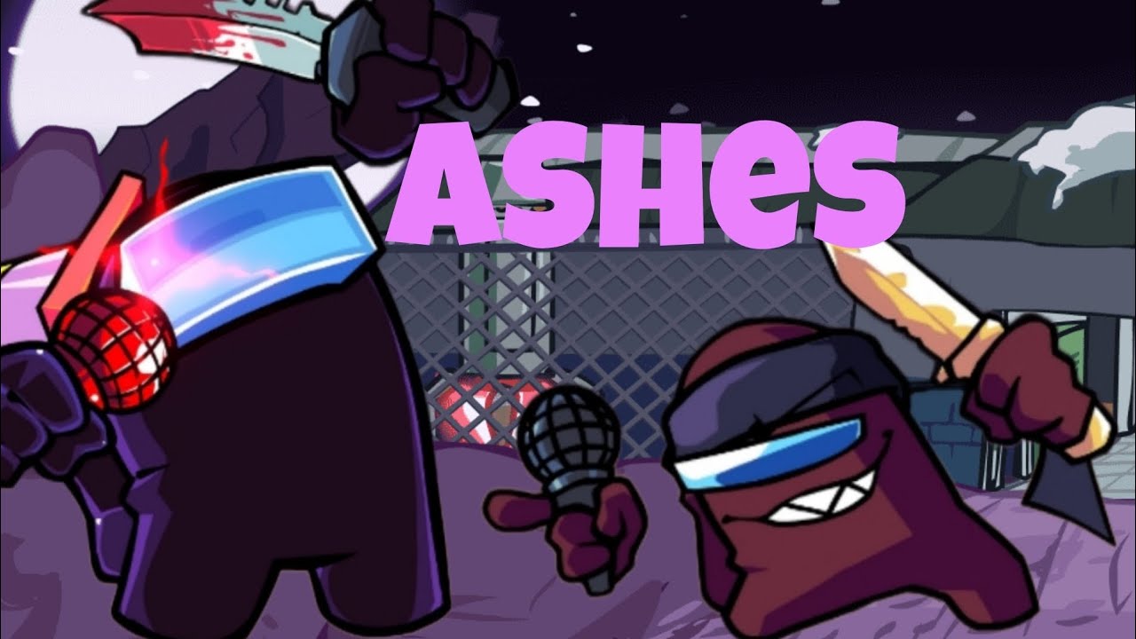 fnf ashes but black and maroon impostor sings it - YouTube