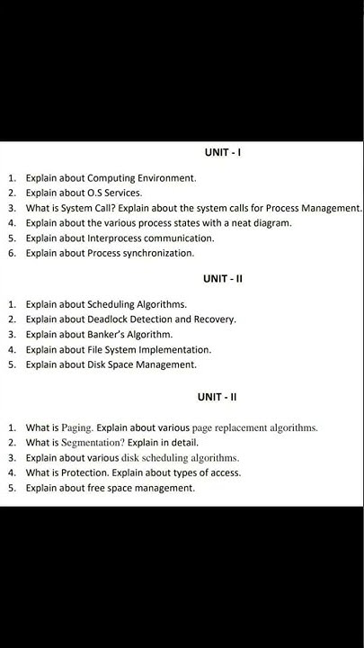BSc Computer Science Sem-V Operating System Degree Third Year Computer ...