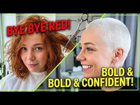 MY BIGGEST TRANSFORMATION! ✂️ Long Red Hair to Platinum Buzzcut (Emotional)