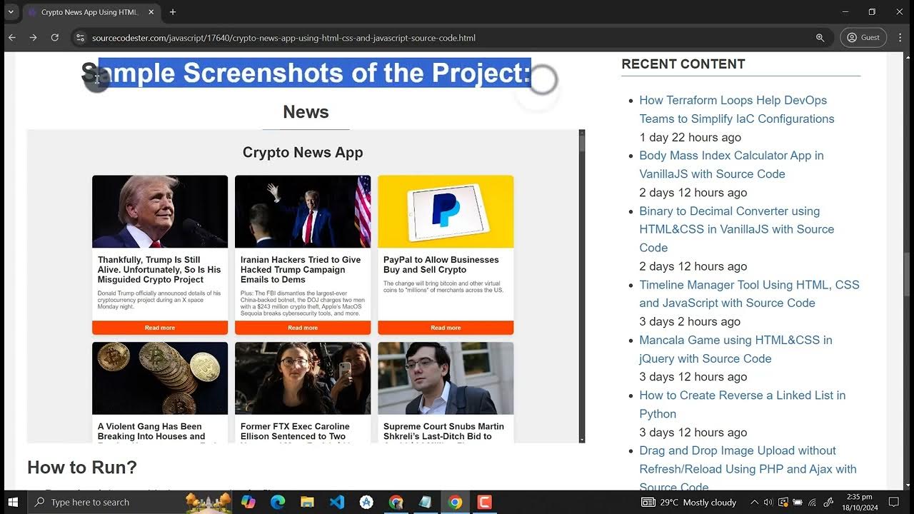 Crypto News App Using HTML, CSS and JavaScript with Source Code - YouTube