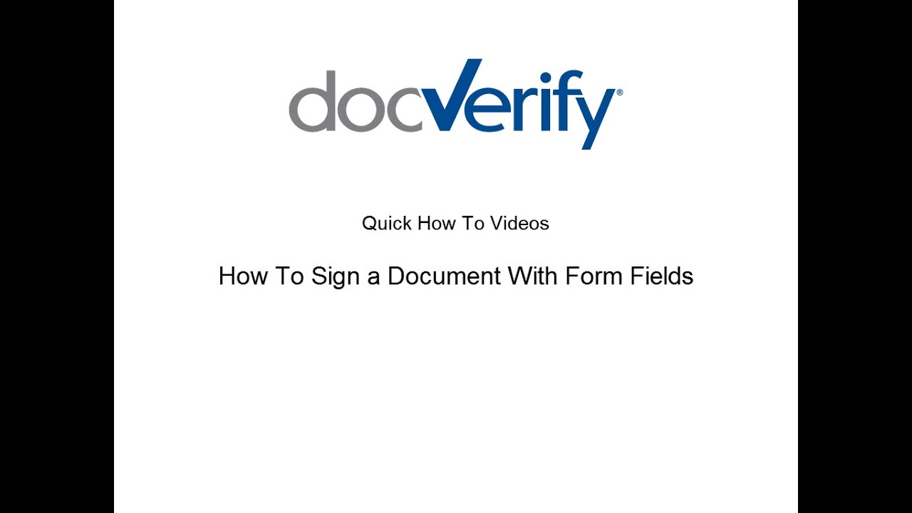 How to Sign a Document With Form Fields - YouTube