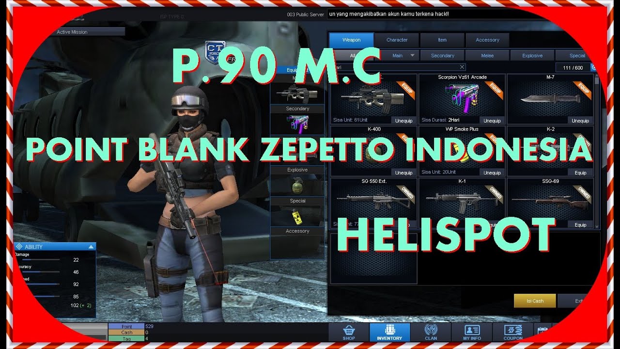P.90 M.C Gameplay Helispot PB2020//pointblank#zepettoindonesia - YouTube