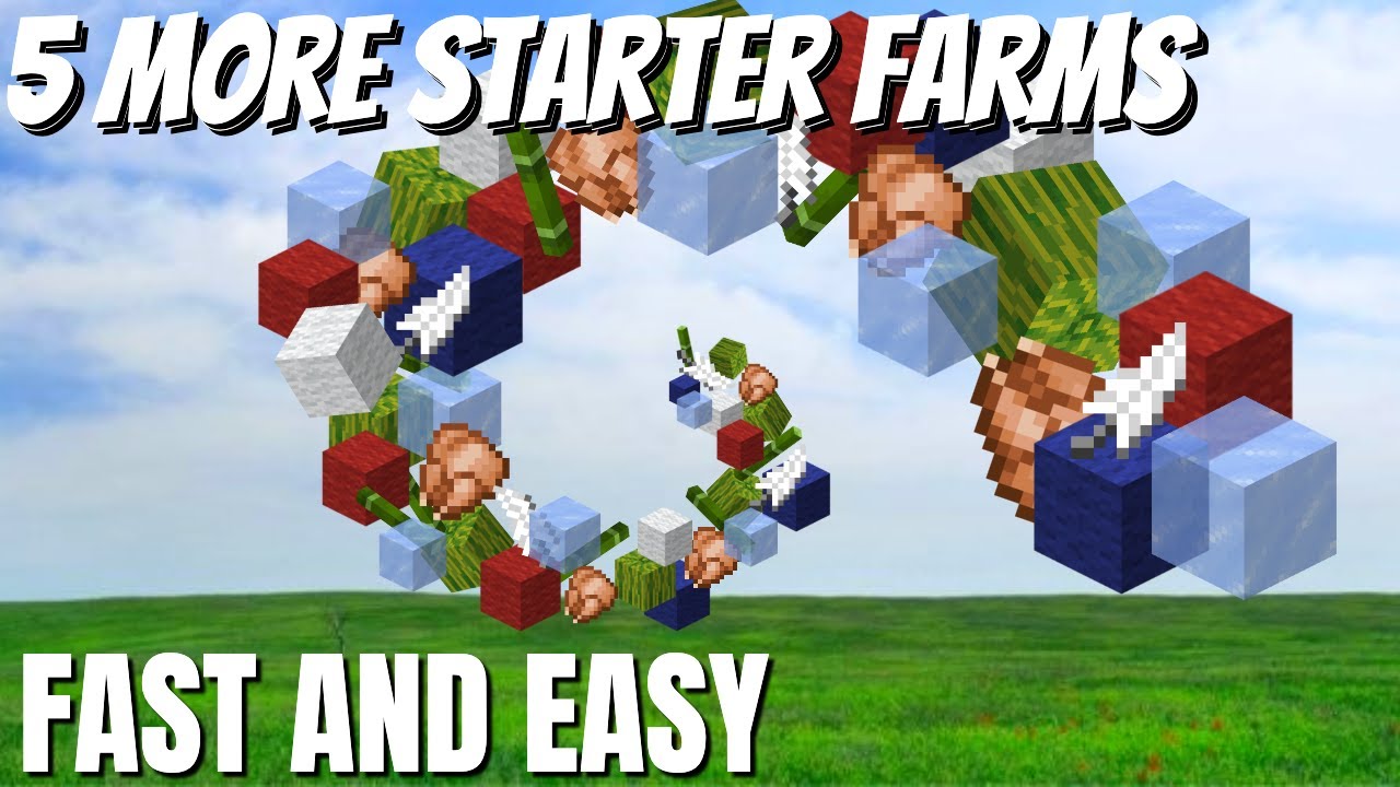 5 Minecraft Starter Farms: Easy Minecraft Farm Tutorial with 5 Starter ...