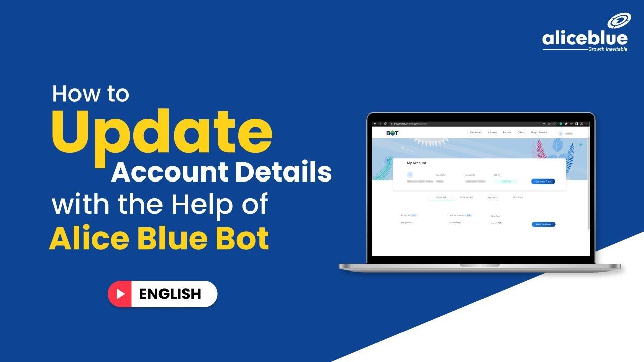 How to Update Account Details with the Help of Alice Blue Bot - YouTube