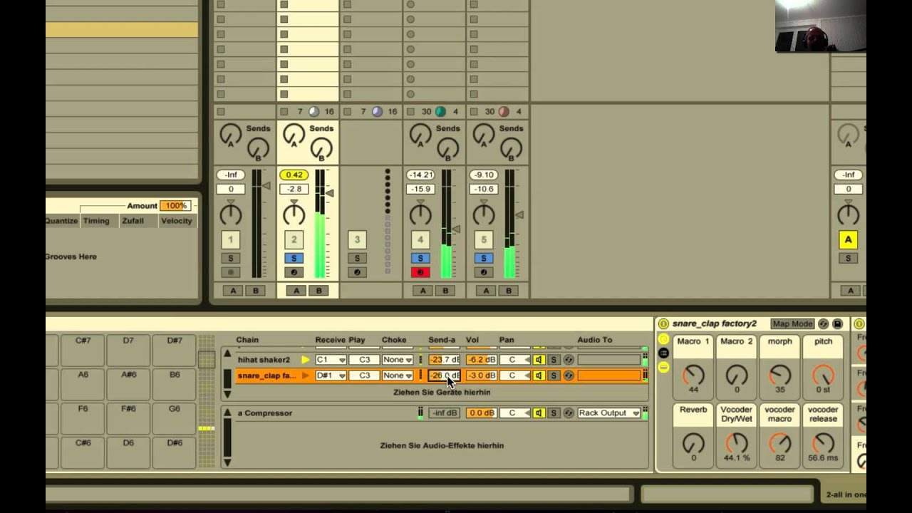 Ableton Live tutorial: Parallel Compression + Return Spuren in DrumRacks - YouTube