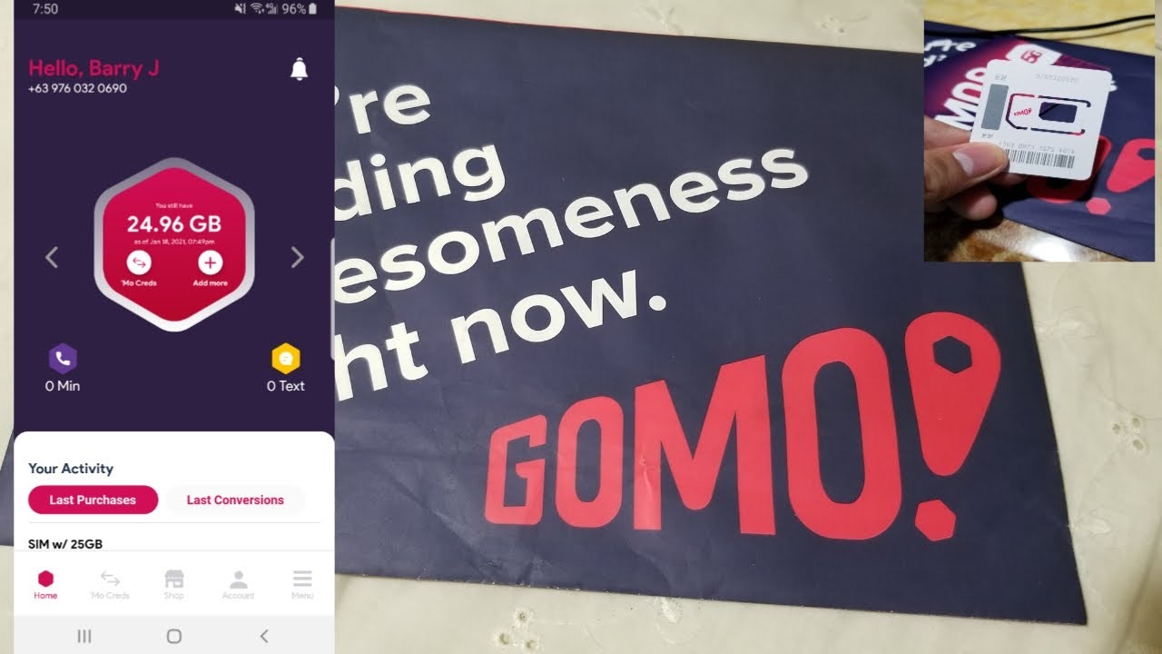 HOW TO USE YOUR GOMO SIM / TRACK SIM ONLINE / UNBOXING - YouTube