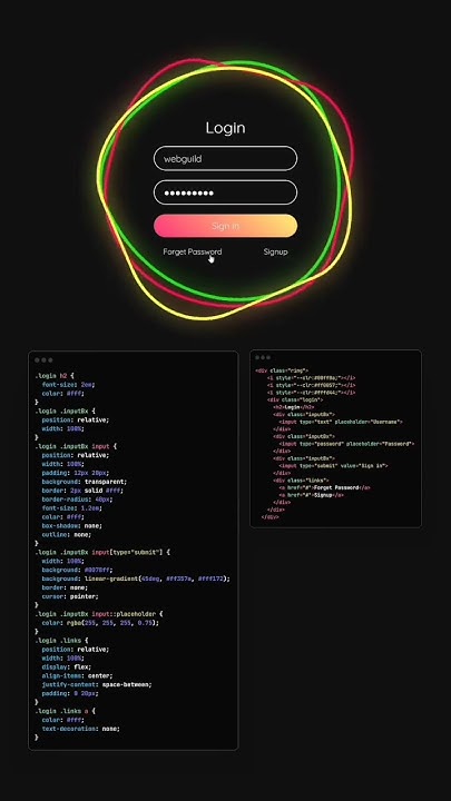 Login With Html Css And Js Javascript Webdeveloper Webdevelopment