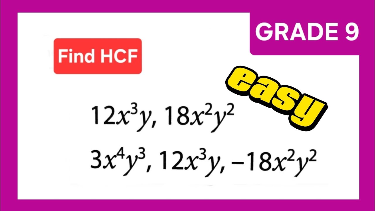factorise Highest common factor | Algebraic expression grade 9 - YouTube