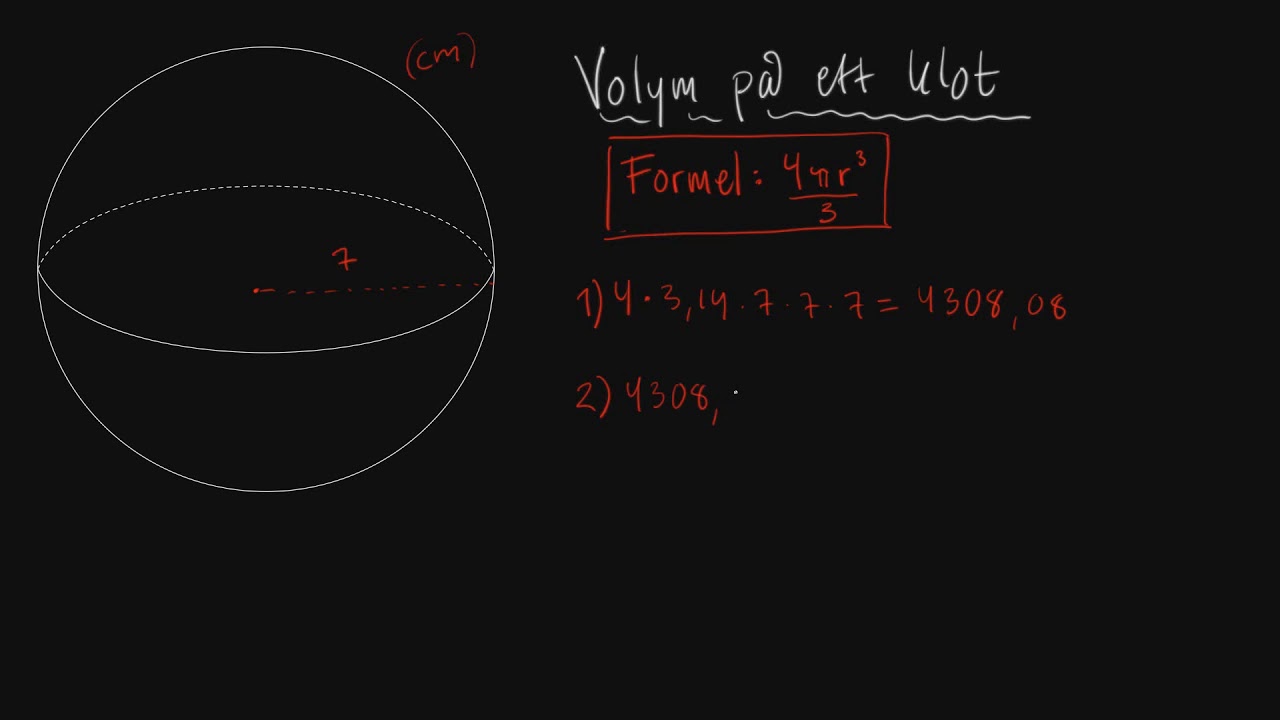 Volym klot - Geometri - Åk 9 (ny) - YouTube