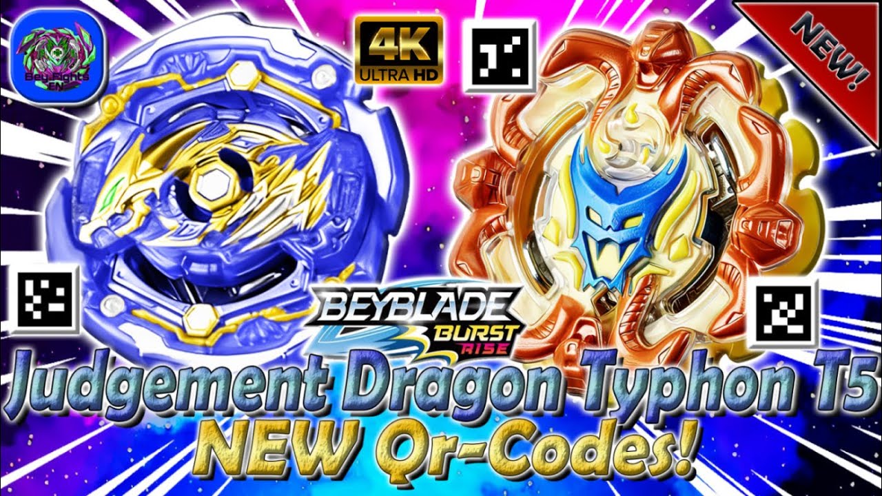 New Typhon T5 Golden Dragon Beymaster Invitational Qr-Codes - Beyblade Burst Rise - YouTube