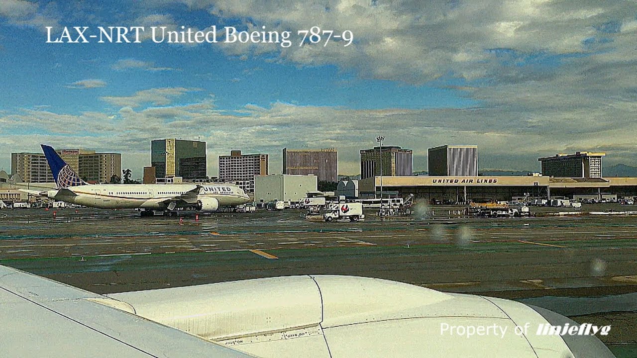 LAX to NRT United Boeing 787-9 - YouTube