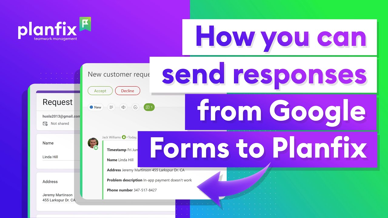 How you can send responses from Google Forms to Planfix - YouTube