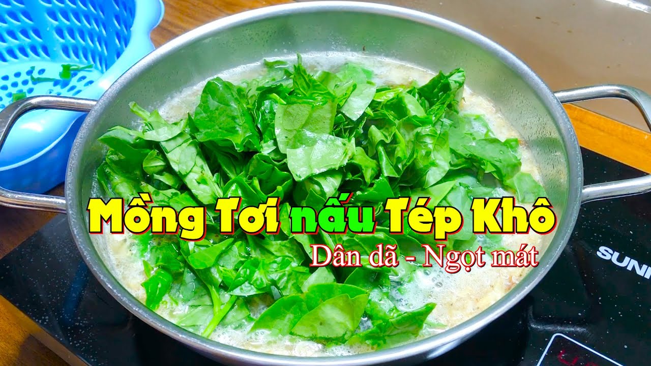 Canh rau mồng tơi nấu tép khô ngọt mát - Nấu canh rau mùng tơi ngon ...