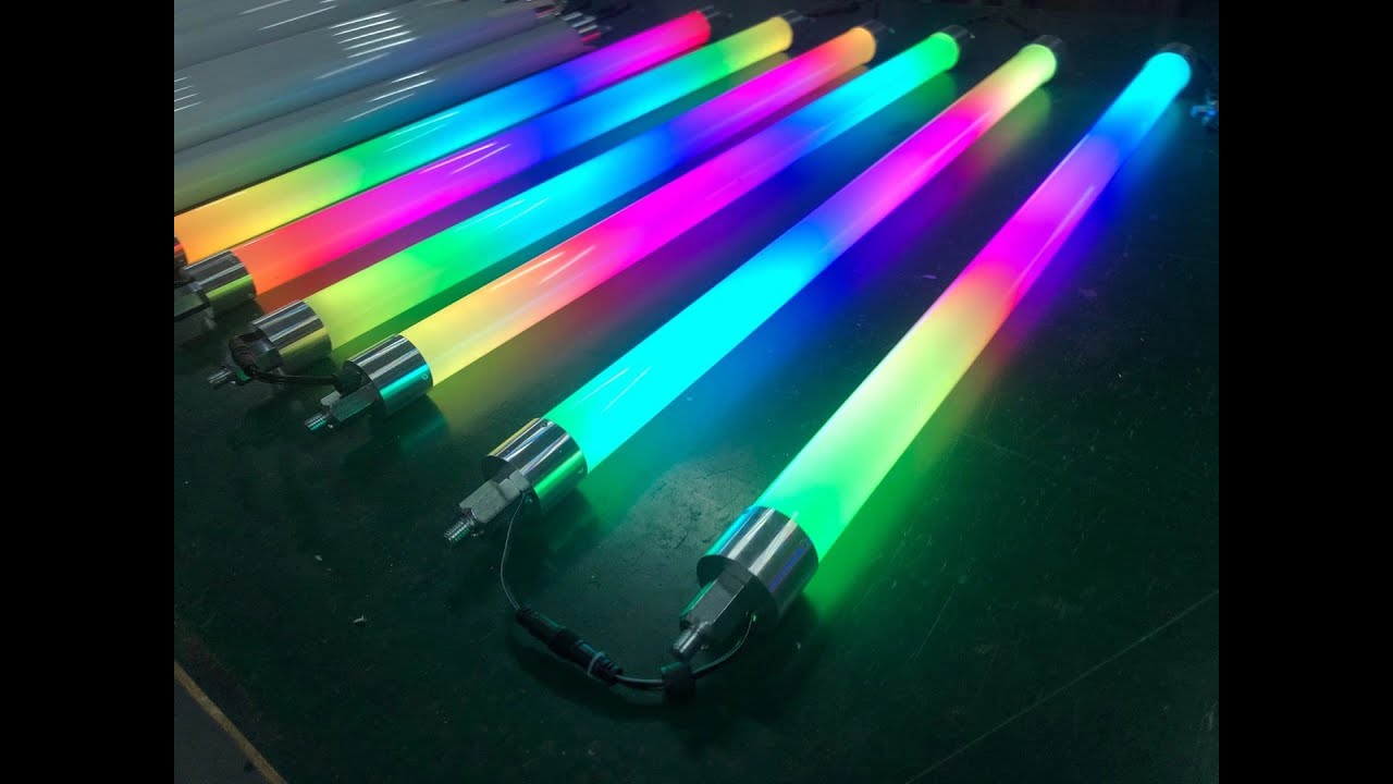 How to use 360 Pixel Led Tube Lights for stage decoration - YouTube