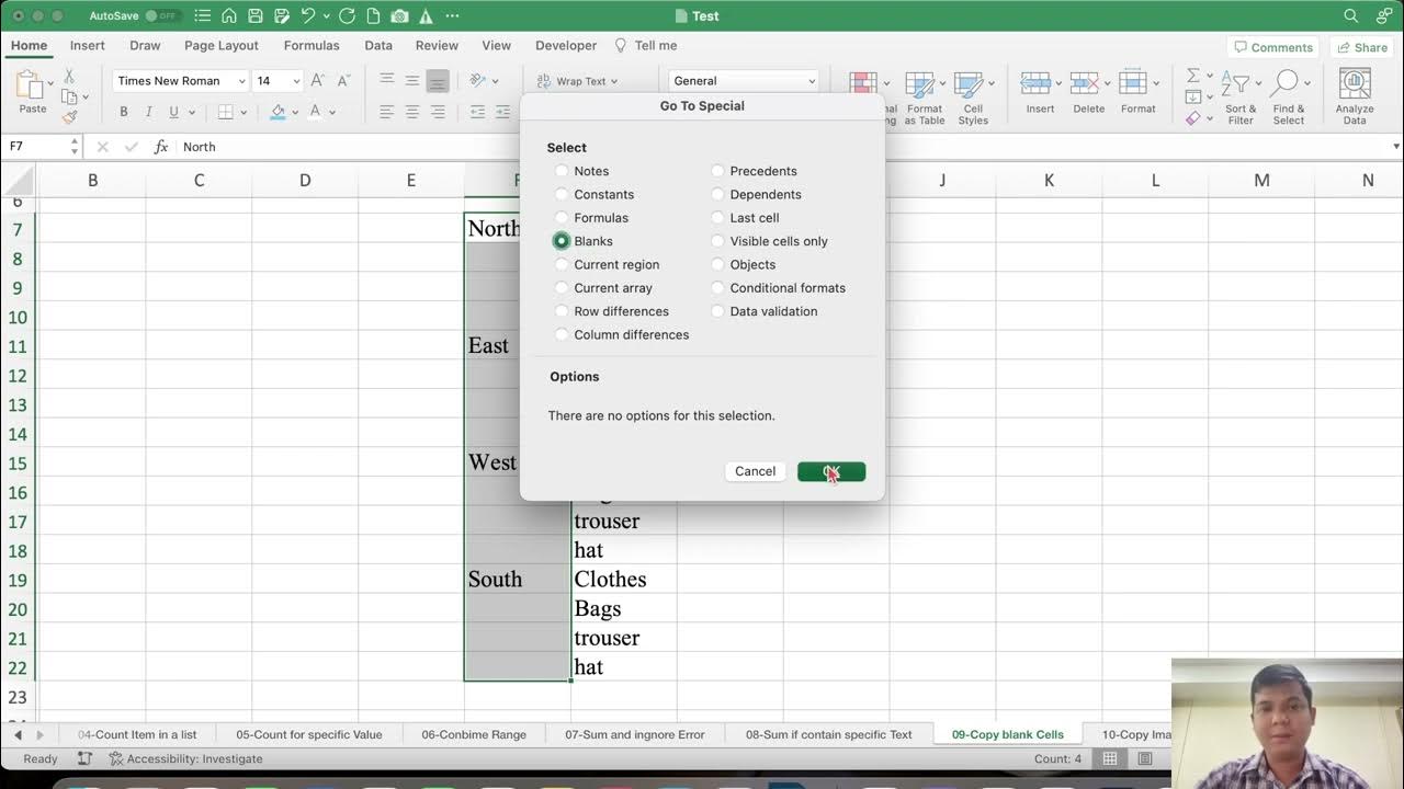 02 Copy Blank Cells Using GotoSpecial - YouTube