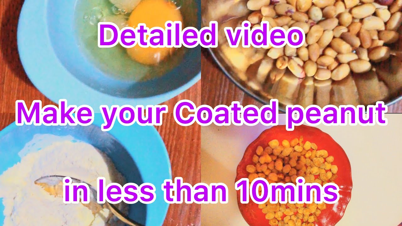 DIY coated peanut at home with ease and fry groundnut with garri in ...