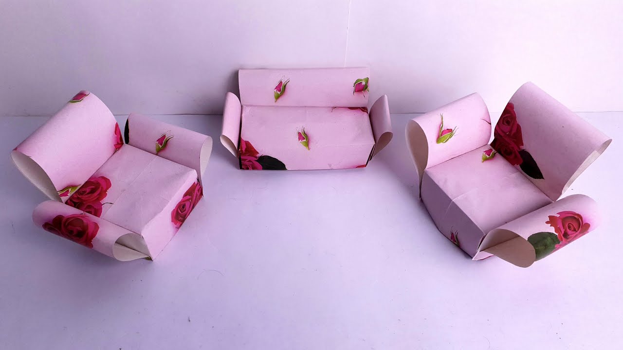 DIY Origami Sofa | How To Make a Paper Sofa | DIY Miniature Sofa - YouTube