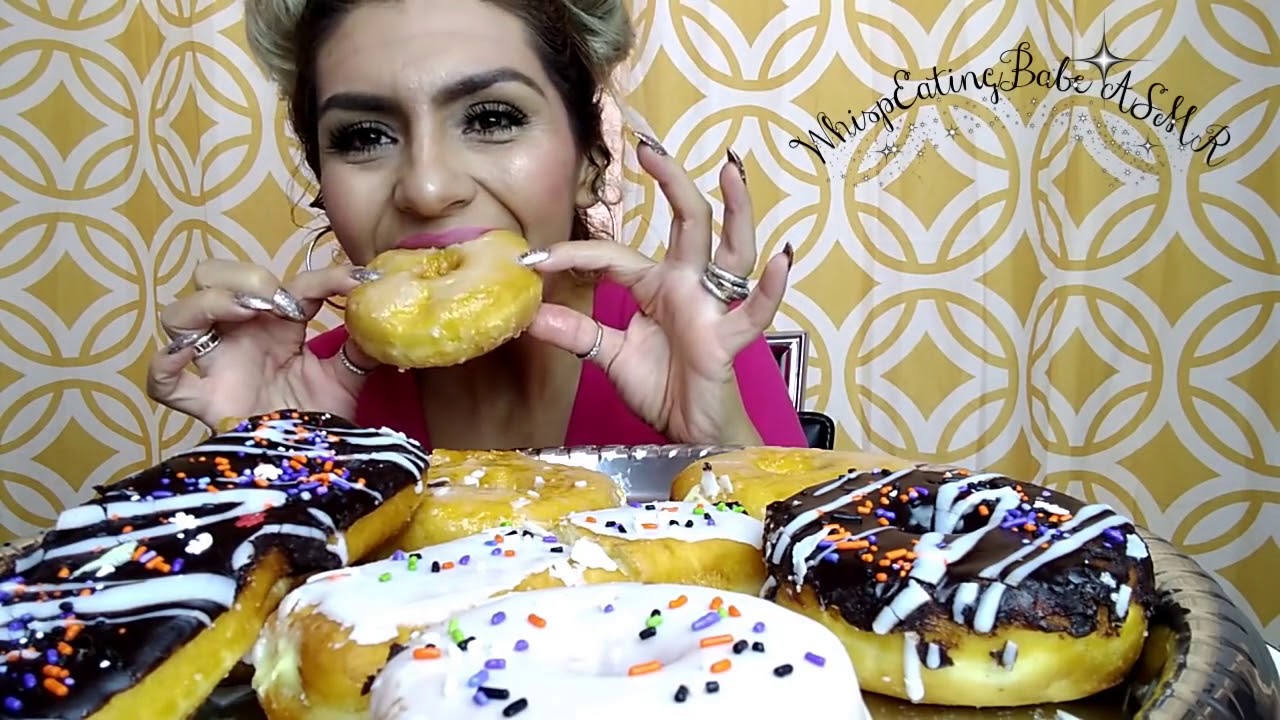 ASMR Donuts Soft Eating Sounds Whispering - YouTube