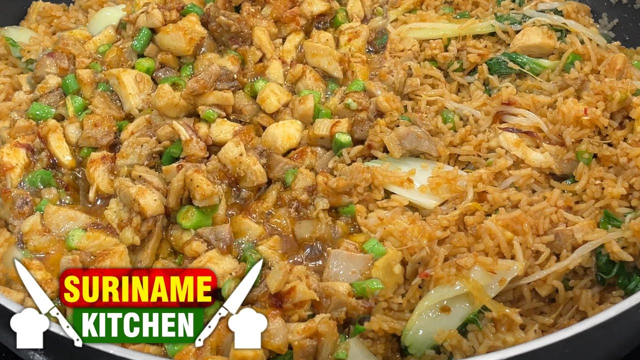 Surinaamse Nasi Goreng In Canada | Cooking Fried Surinamese Fried Rice ...