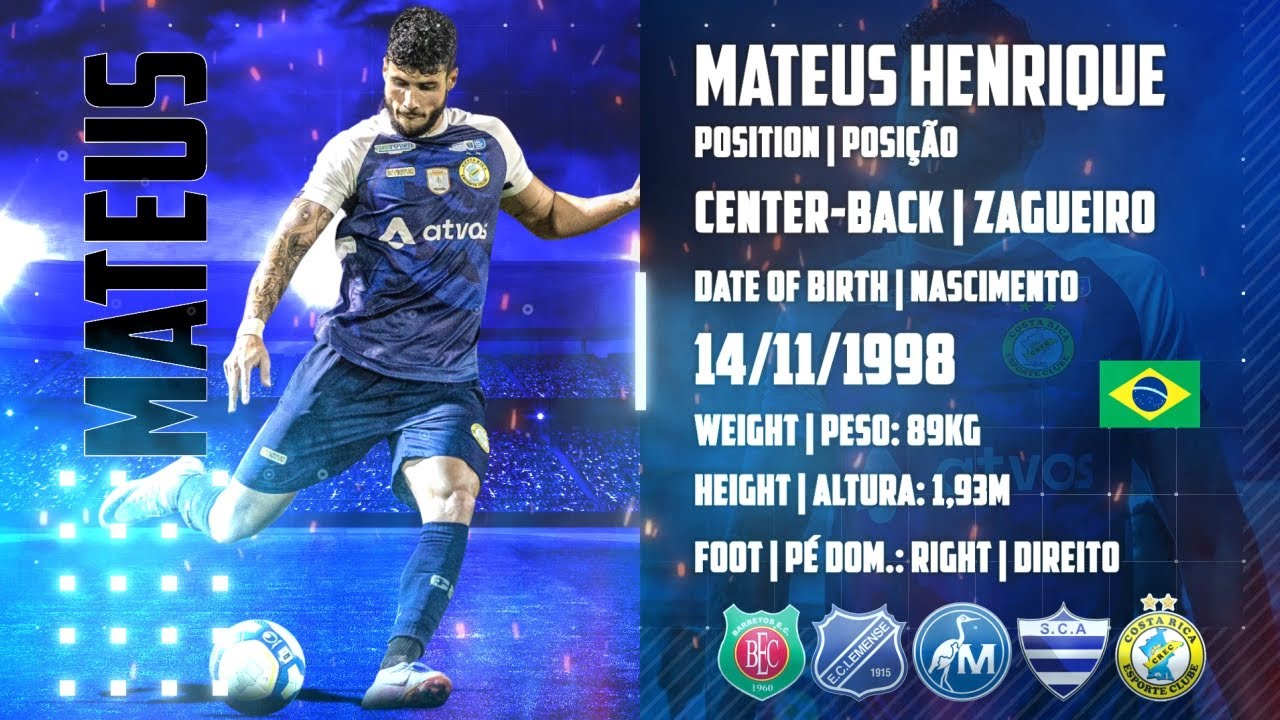 MATEUS HENRIQUE ⚽ Center-Back | Zagueiro ⚽ Highlights 2024 - YouTube