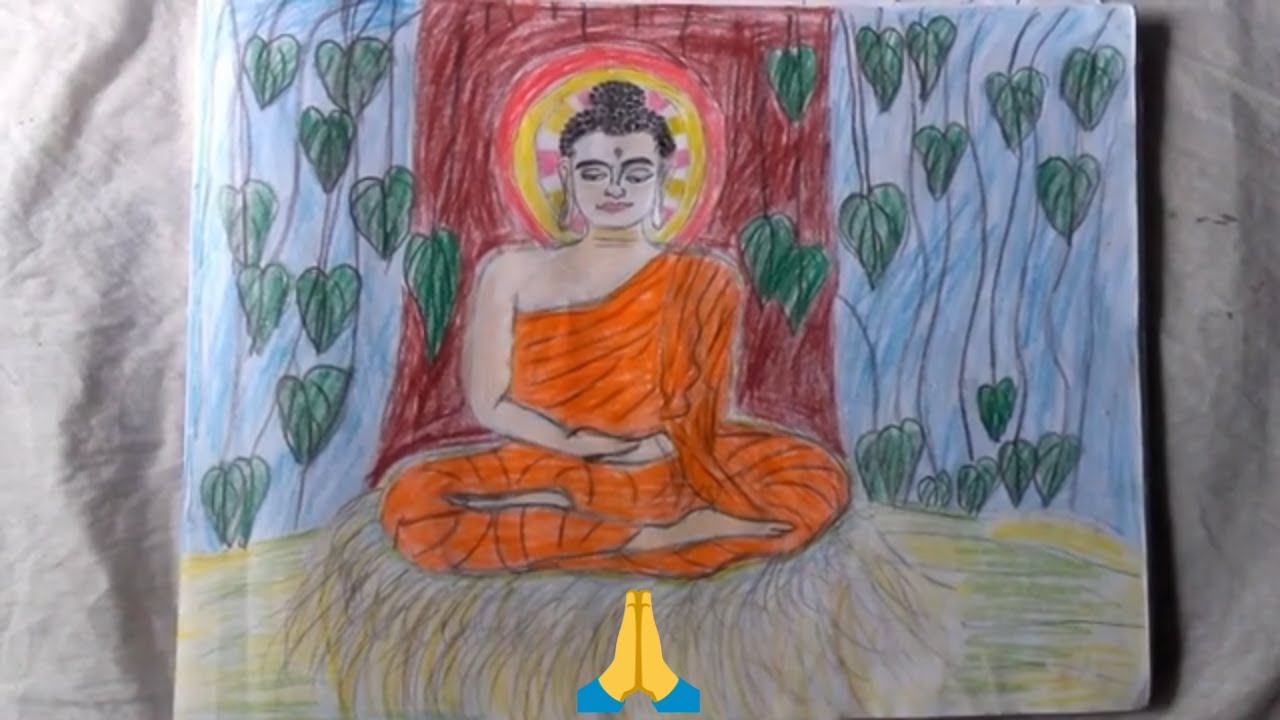 How to draw Lord Buddha,Thenuka SR,How to draw loard buddha,Budha,The ...