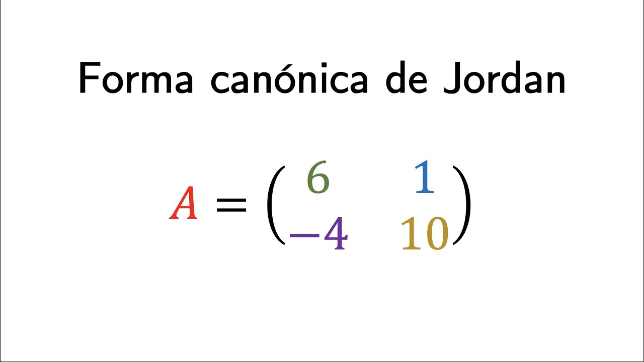 Sobre la forma canónica de Jordan | Matrices 2x2 - YouTube
