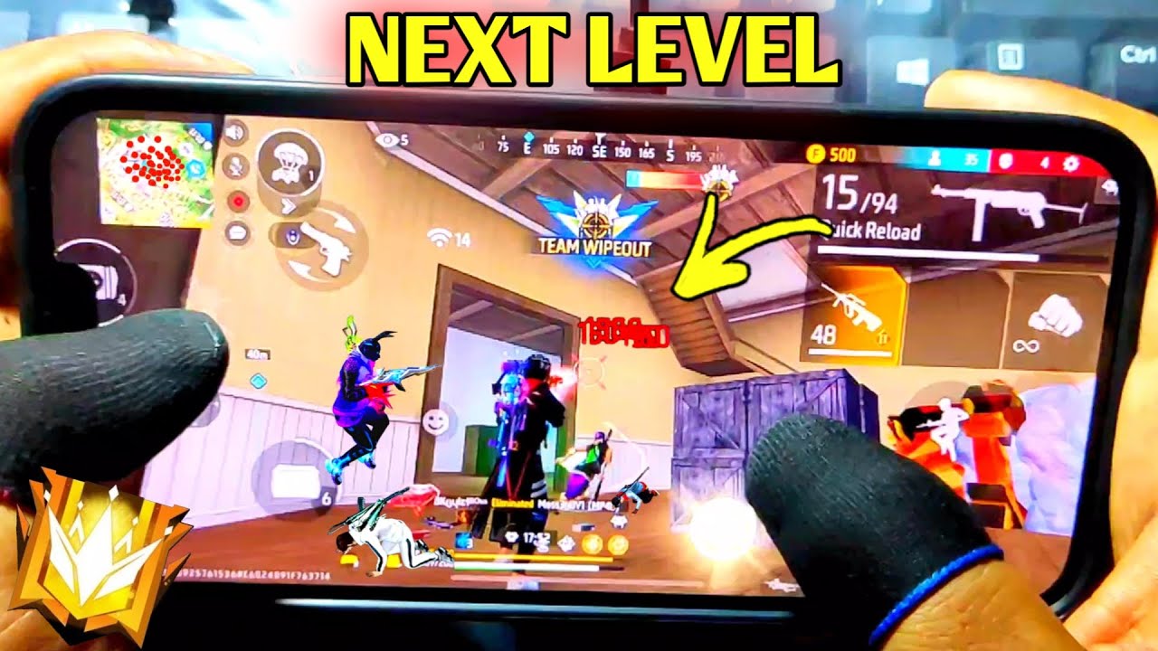 Next Level - iPhone 14 Gaming Free Fire 1 Vs 4 Gameplay 2 Finger Handcam& One Tap Headshot - YouTube